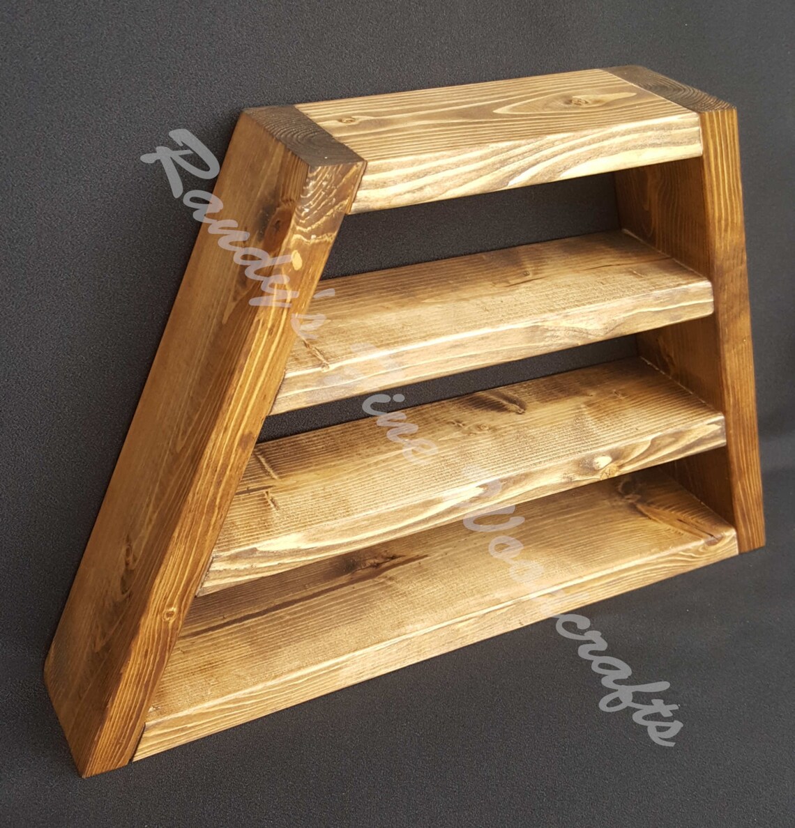 Rock Display Shelf Healing Crystal Case Brown Walnut Altar - Etsy