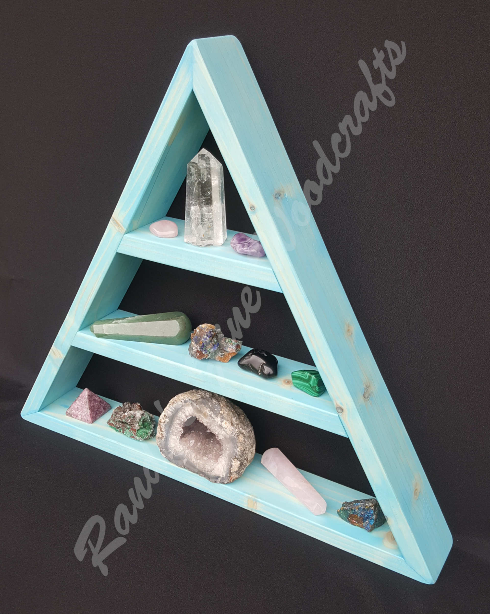 Rock Display Shelf Triangle Blue Green Aquamarine Medium Geometric ...
