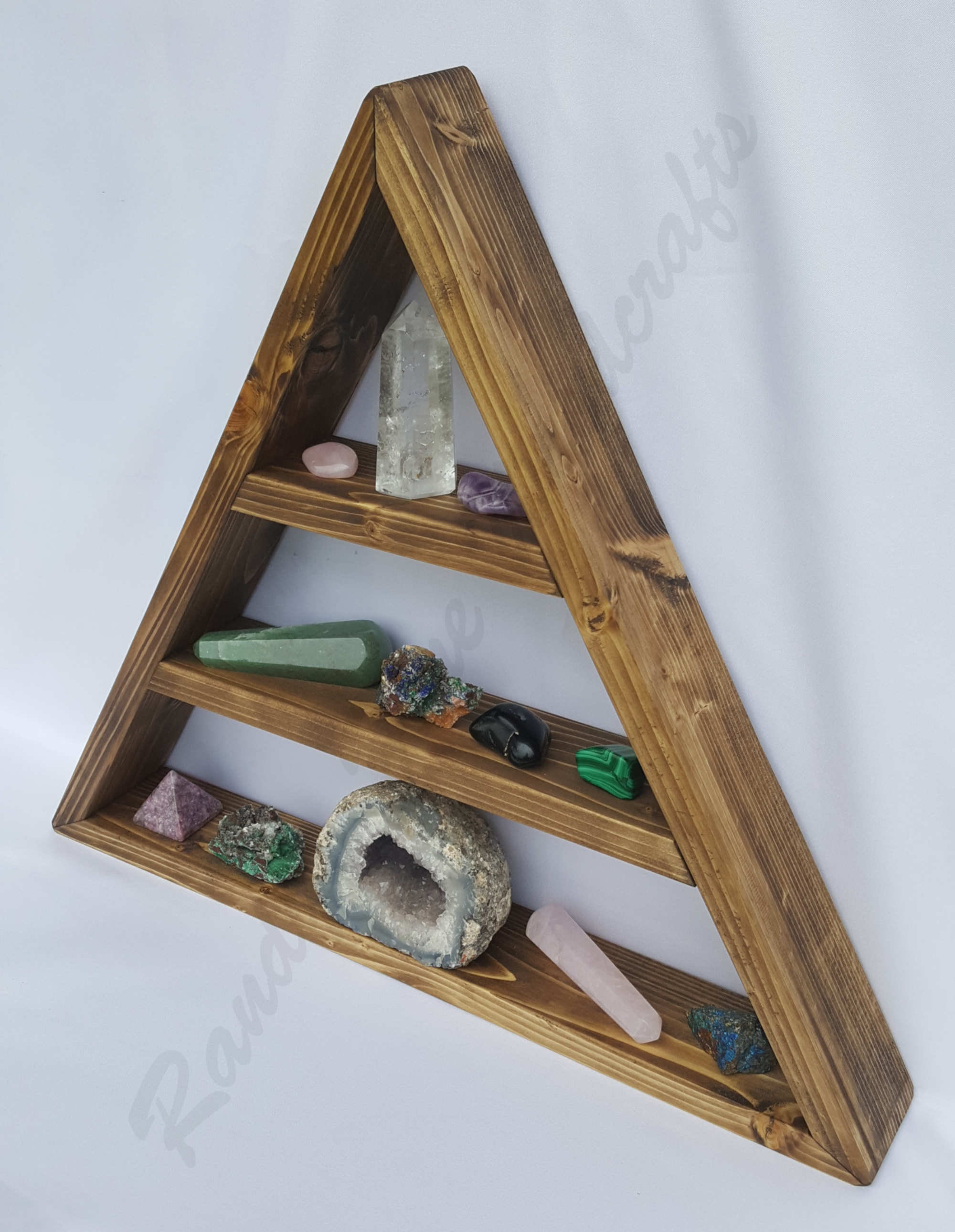 Rock Display Shelf Brown Walnut Altar Medium Geometric - Etsy
