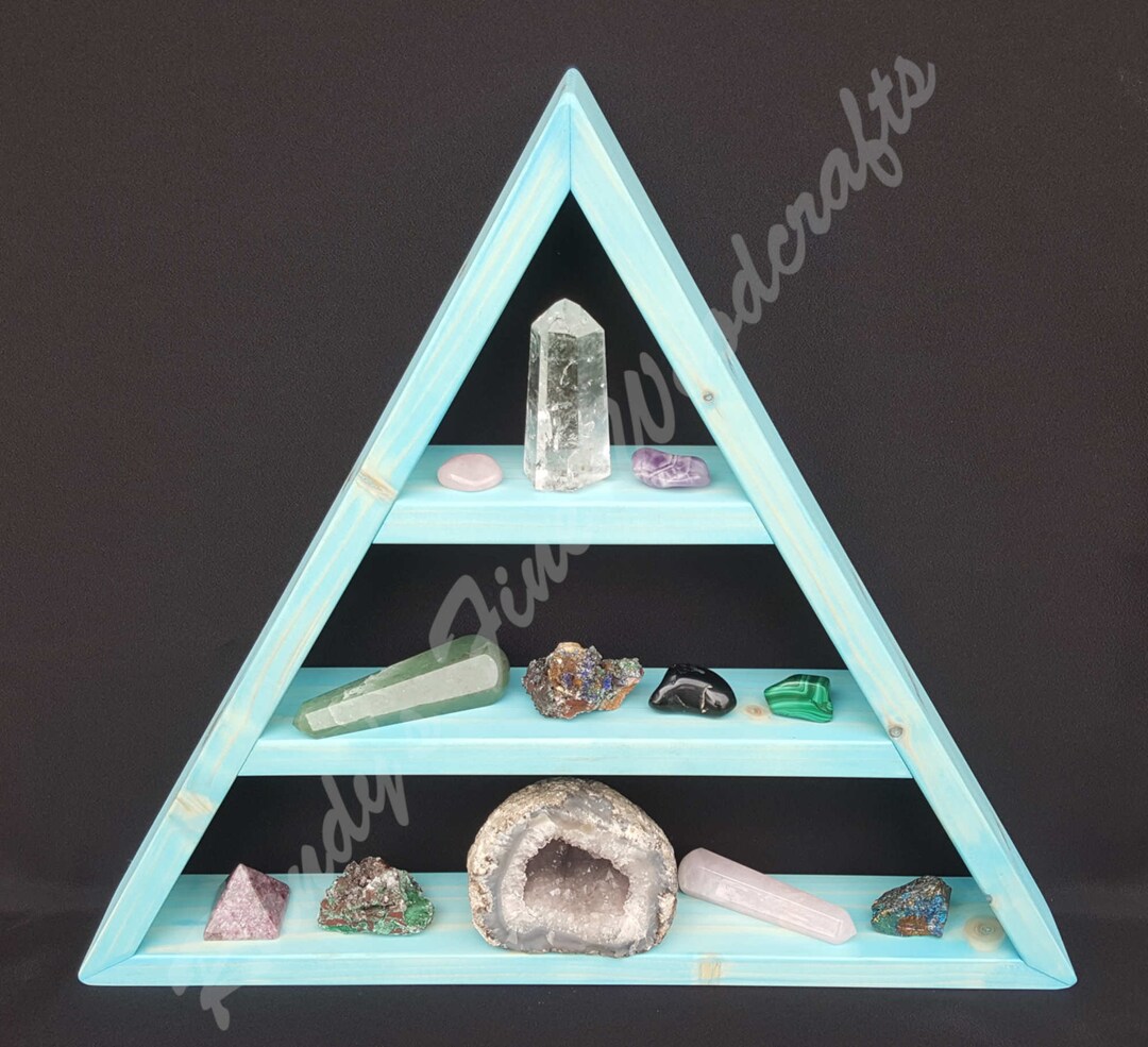 Rock Display Shelf Triangle Blue Green Aquamarine Medium Geometric ...