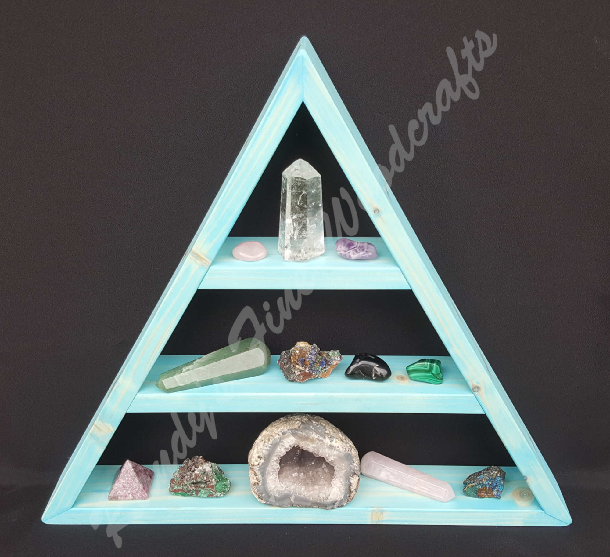 Rock Display Shelf Triangle Blue Green Aquamarine Medium Geometric ...