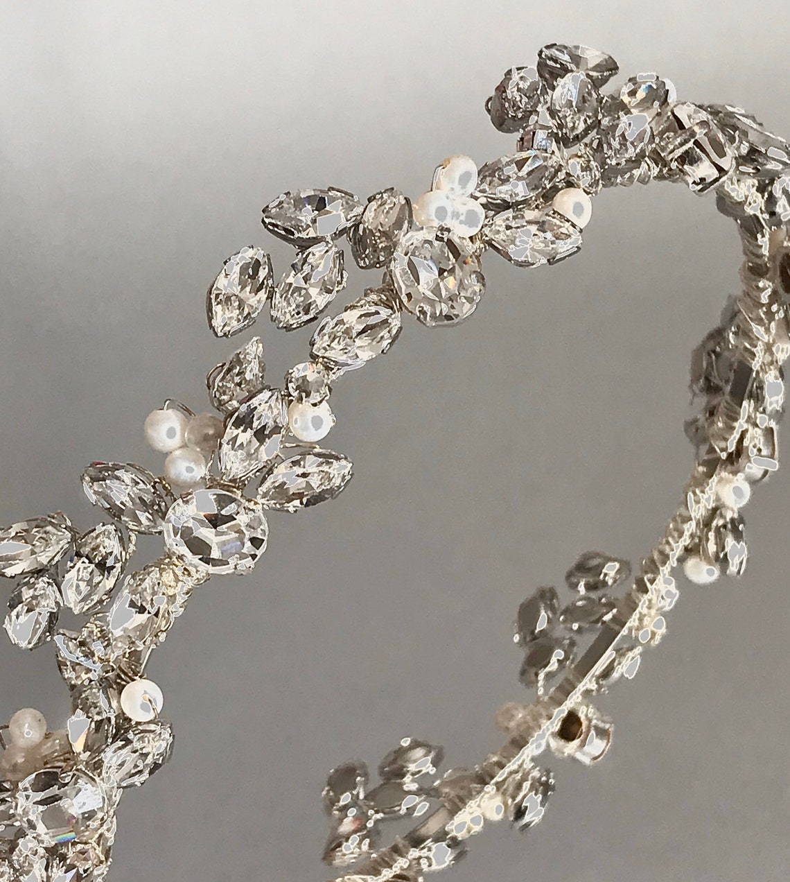 HARRIET A Crystal Stone Diamanté Tiara Crystal Wedding - Etsy