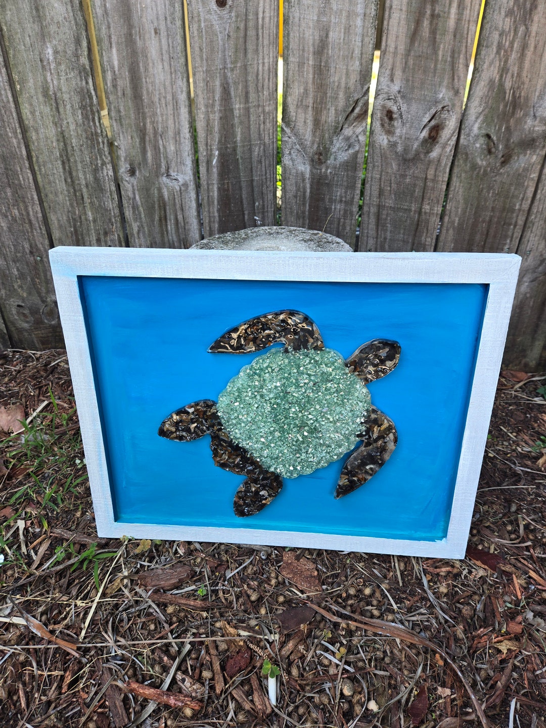 24 X 16 Inch Over 300 Shark Teeth/resin Sea Turtle - Etsy