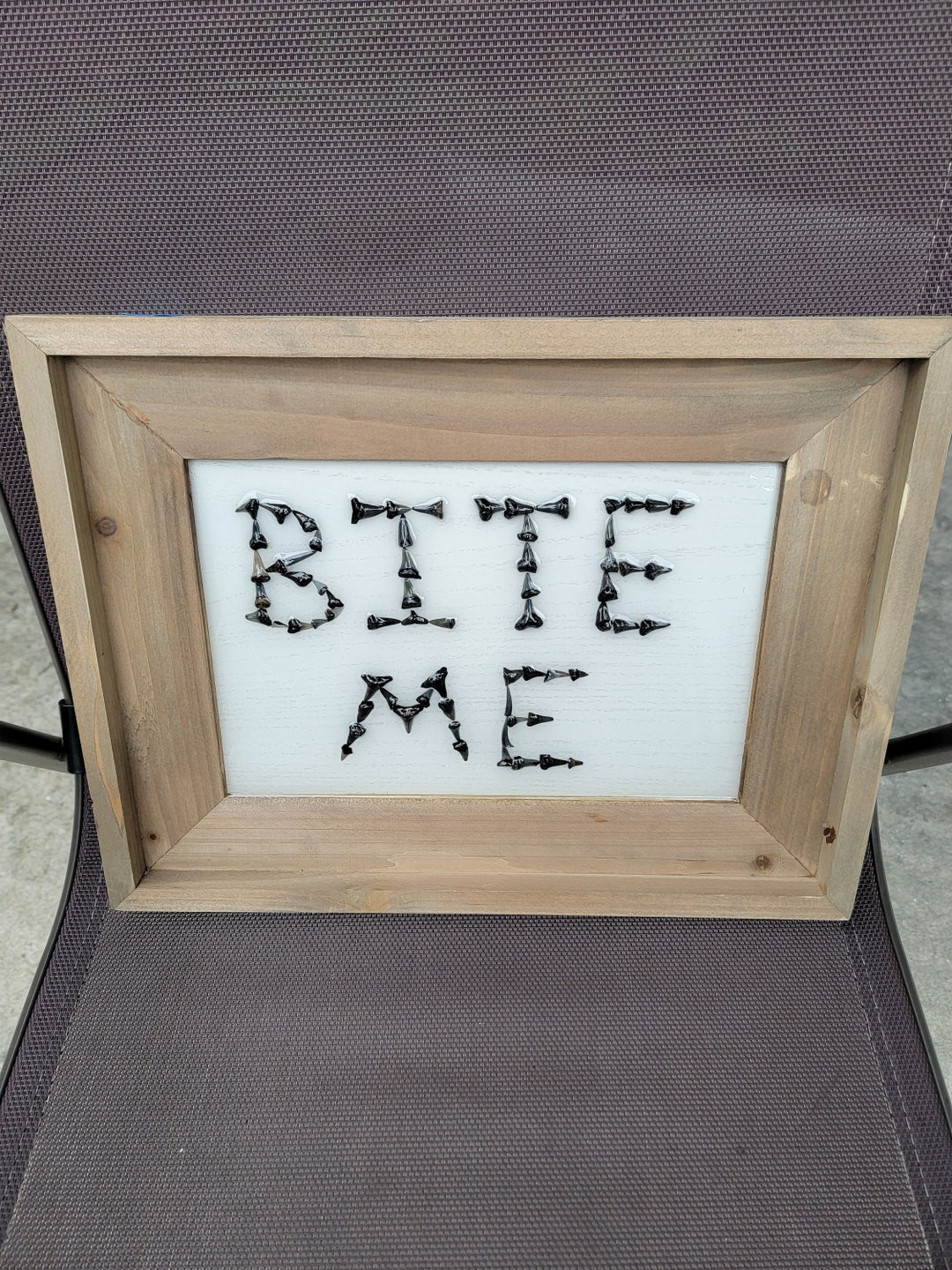 Shark Tooth Bite Me Sign - Etsy