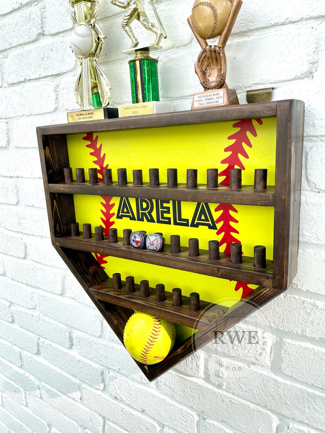 Softball Ring Holder | Softball Ring Display | Ring Holder | Ring Display | Softball Ring Rack ...
