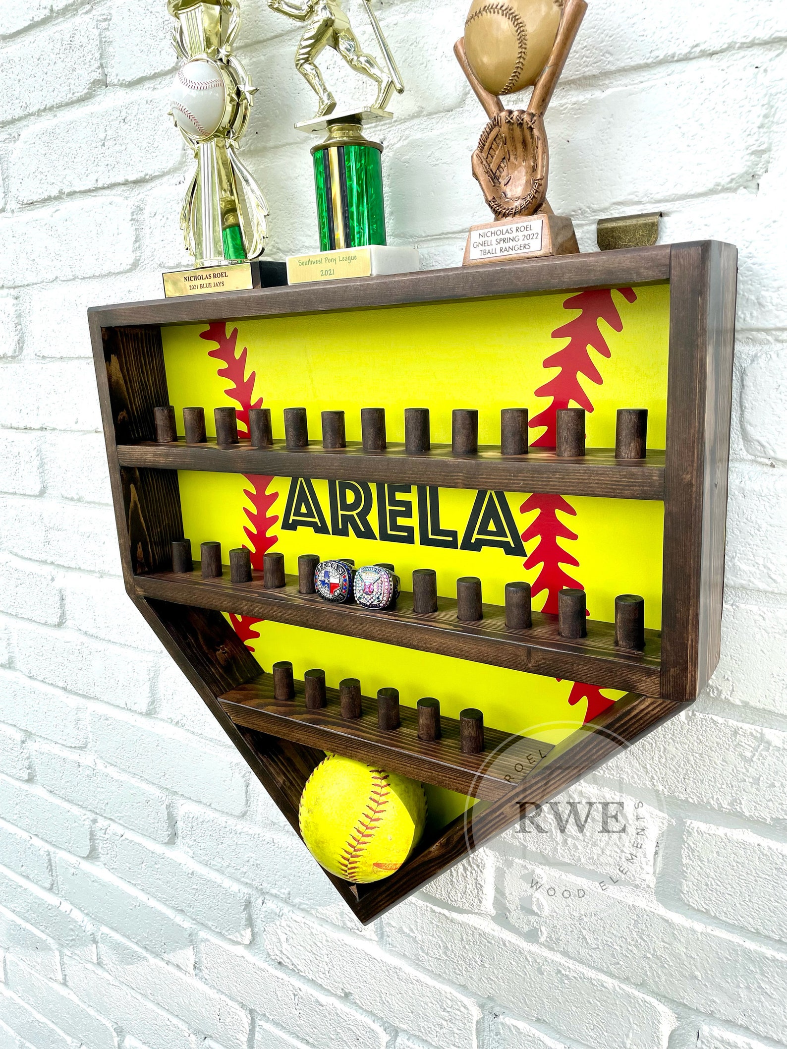 Softball Ring Holder | Softball Ring Display | Ring Holder | Ring ...