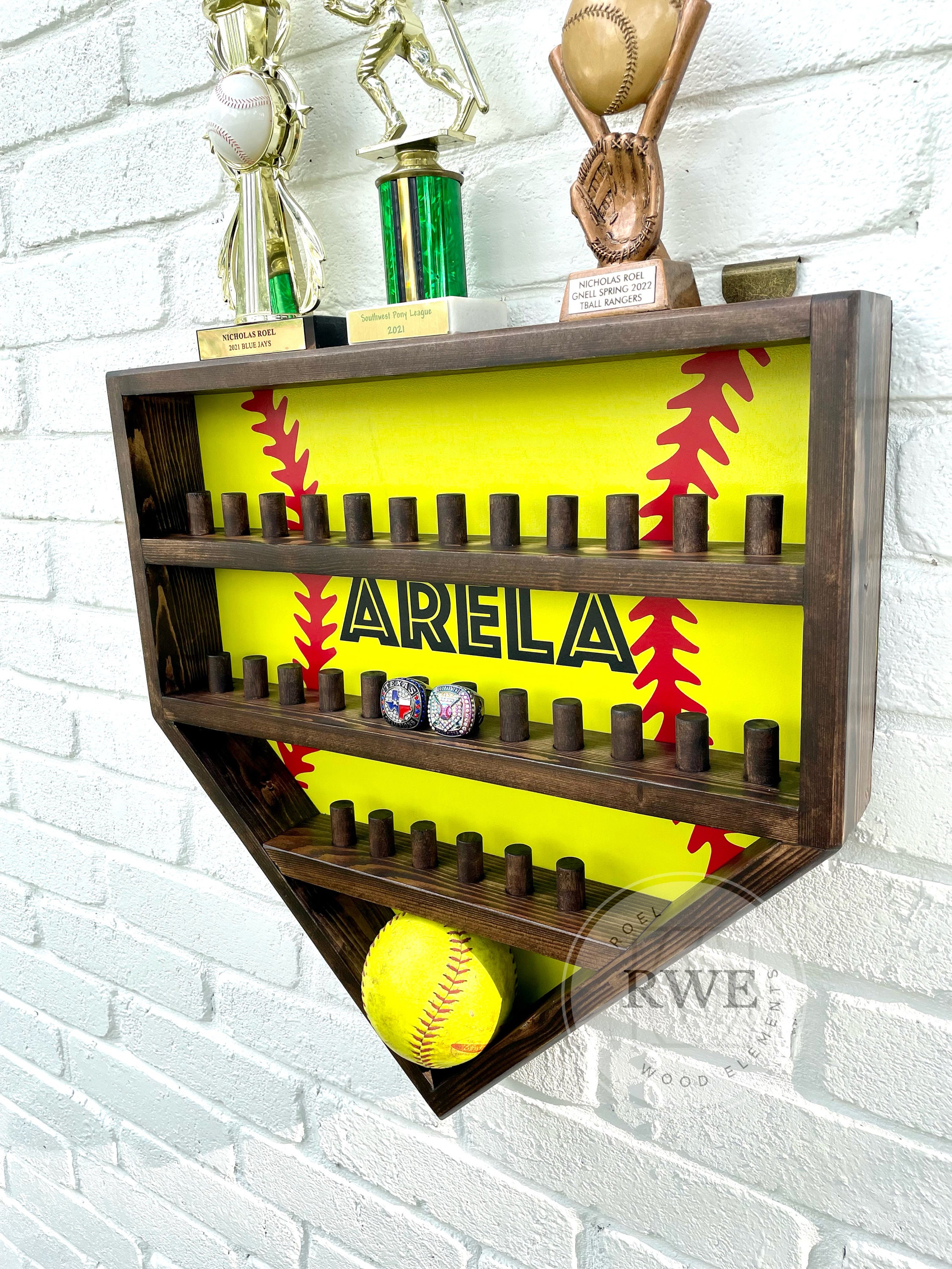Softball Ring Holder | Softball Ring Display | Ring Holder | Ring ...