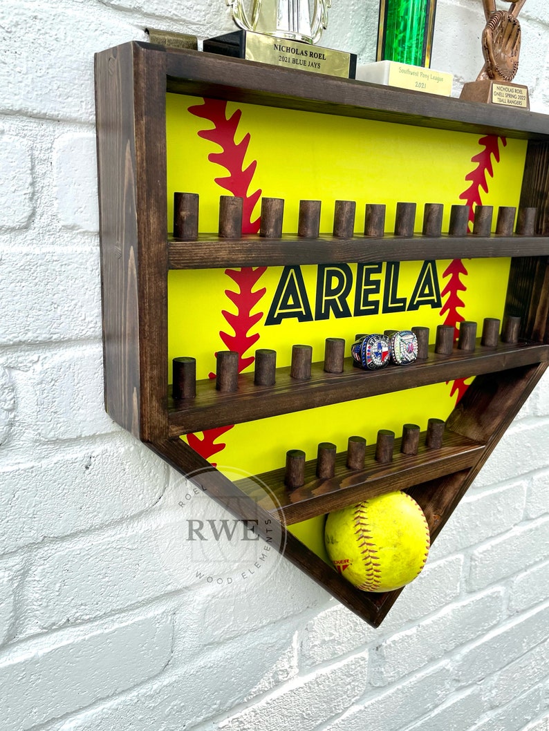 Softball Ring Holder | Softball Ring Display | Ring Holder | Ring ...