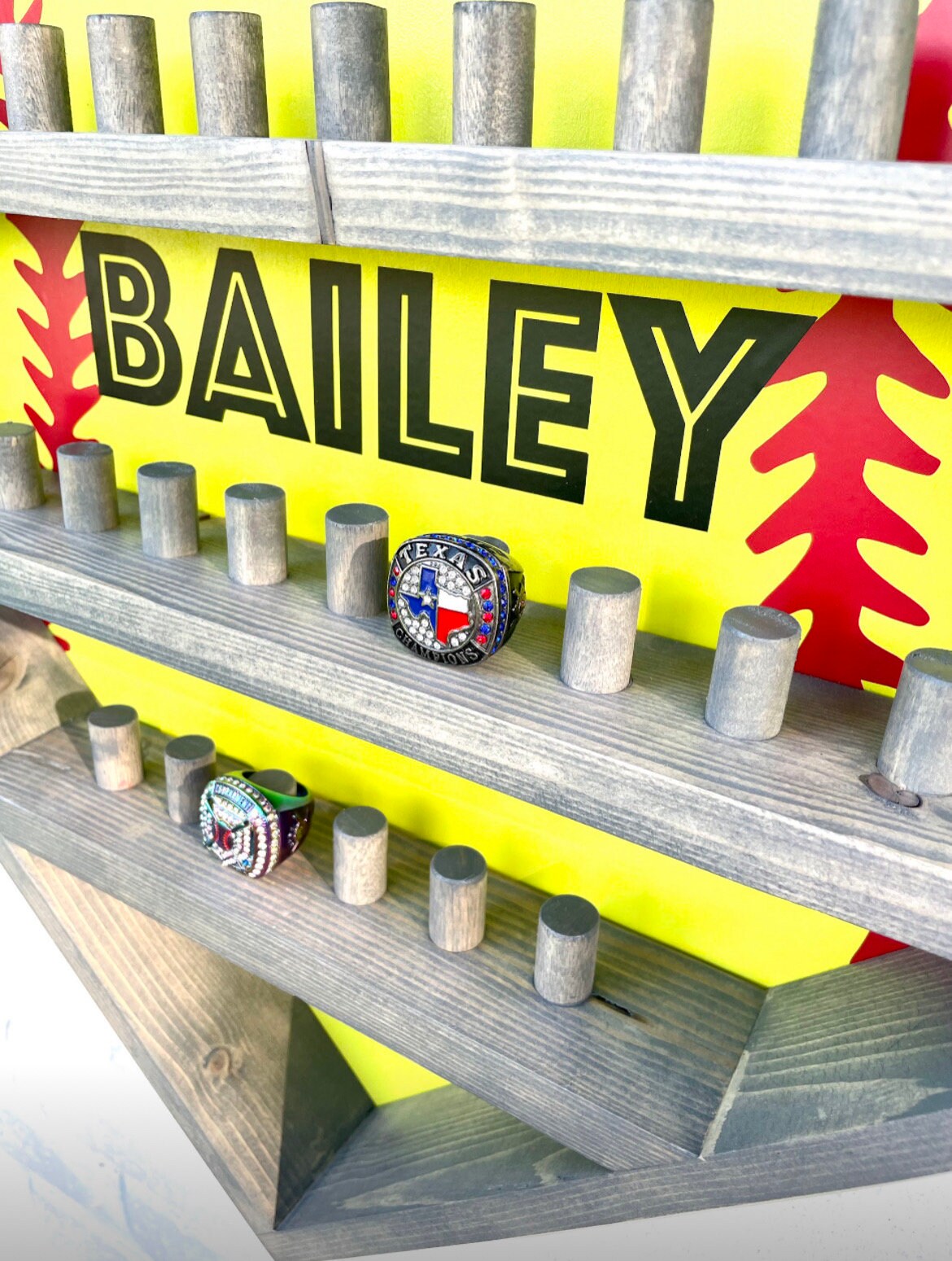 Softball Ring Holder | Softball Ring Display | Ring Holder | Ring ...