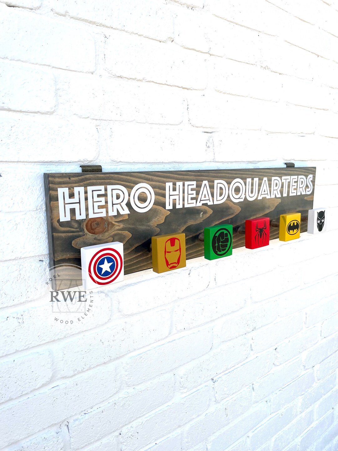 HERO HEADQUARTERS Wall Hooks | Super Hero Costume Holder | Backpack ...