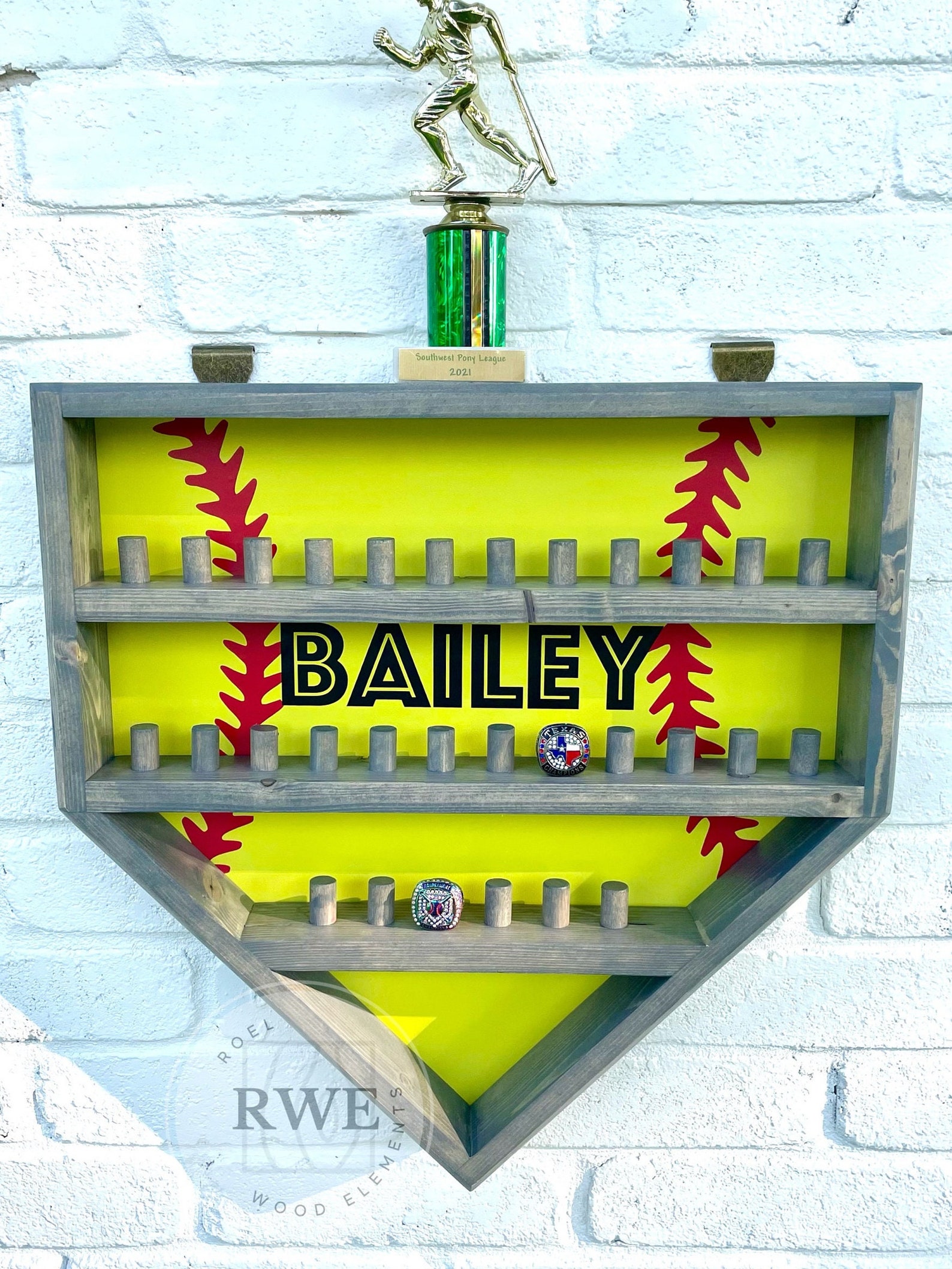 Softball Ring Holder | Softball Ring Display | Ring Holder | Ring ...