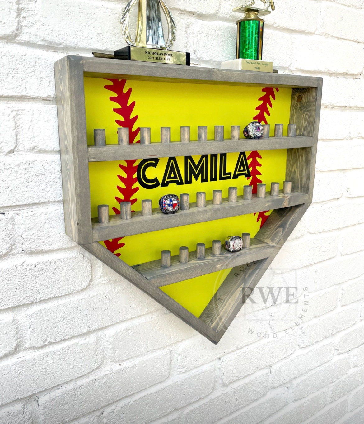 Softball Ring Holder | Softball Ring Display | Ring Holder | Ring ...