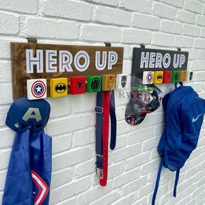 HERO UP Wall Hooks | Super Hero Costume Holder | Backpack Holder | Wall ...