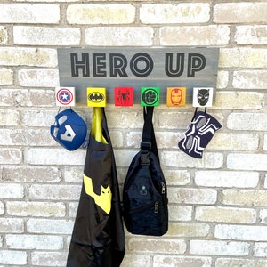HERO UP Wall Hooks | Super Hero Costume Holder | Backpack Holder | Wall ...