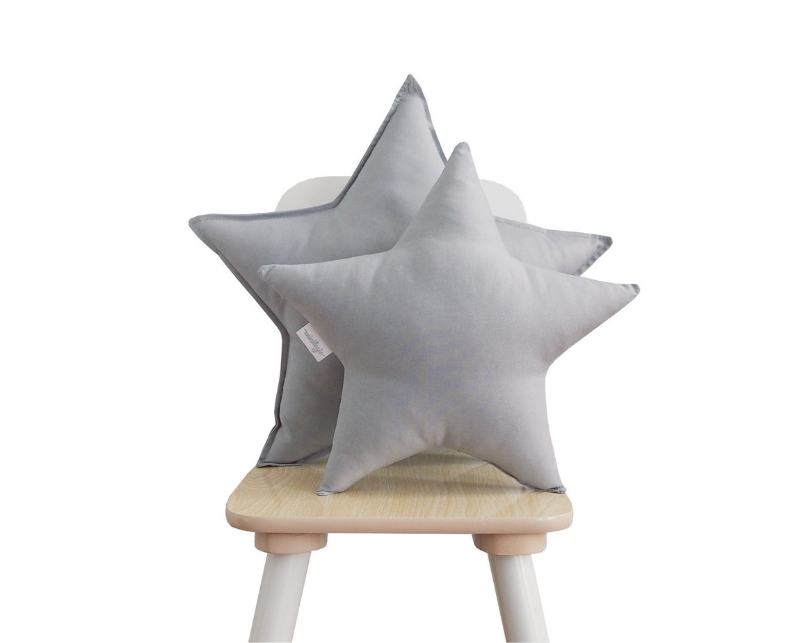 Gray Star Pillow, Star Cushion, Star Shaped Pillow, Baby Pillow ...