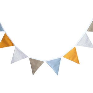 Green Mustard Flag Bunting Banner, Fabric Flag Garland, Fabric Flag ...