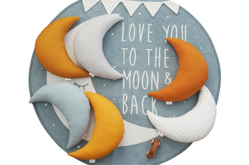 Light Gray Moon Pillow, Moon Shaped Pillow, Moon Cushion, Moon Nursery ...