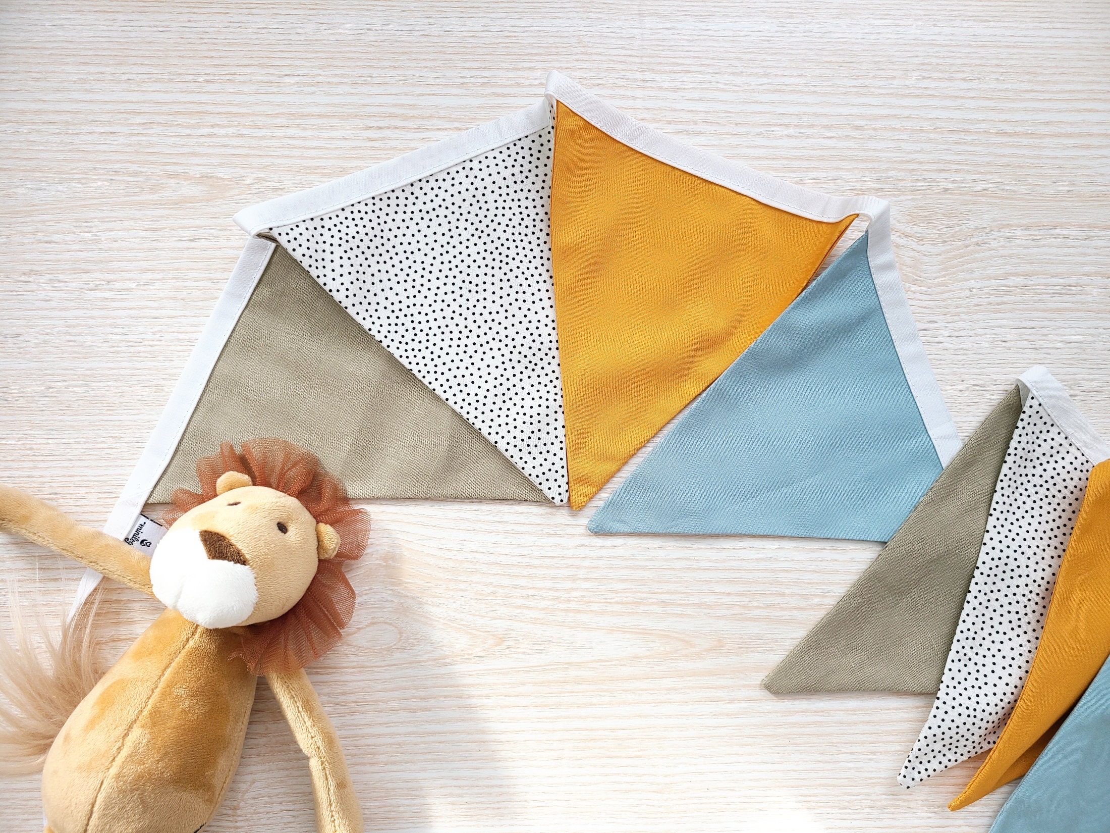 Green Mustard Flag Bunting Banner Fabric Flag Garland Fabric - Etsy