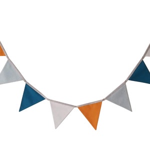 Rust Teal Blue Flag Bunting Banner, Fabric Flag Garland, Fabric Flag ...