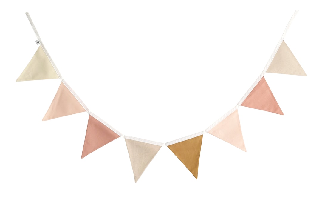 Pink Bloom LINEN Flag Bunting Banner, Fabric Flag Garland,fabric Flag ...