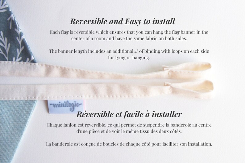 Gray & Navy Blue Flag Bunting Banner, Fabric Flag Banner, Flag Garland ...
