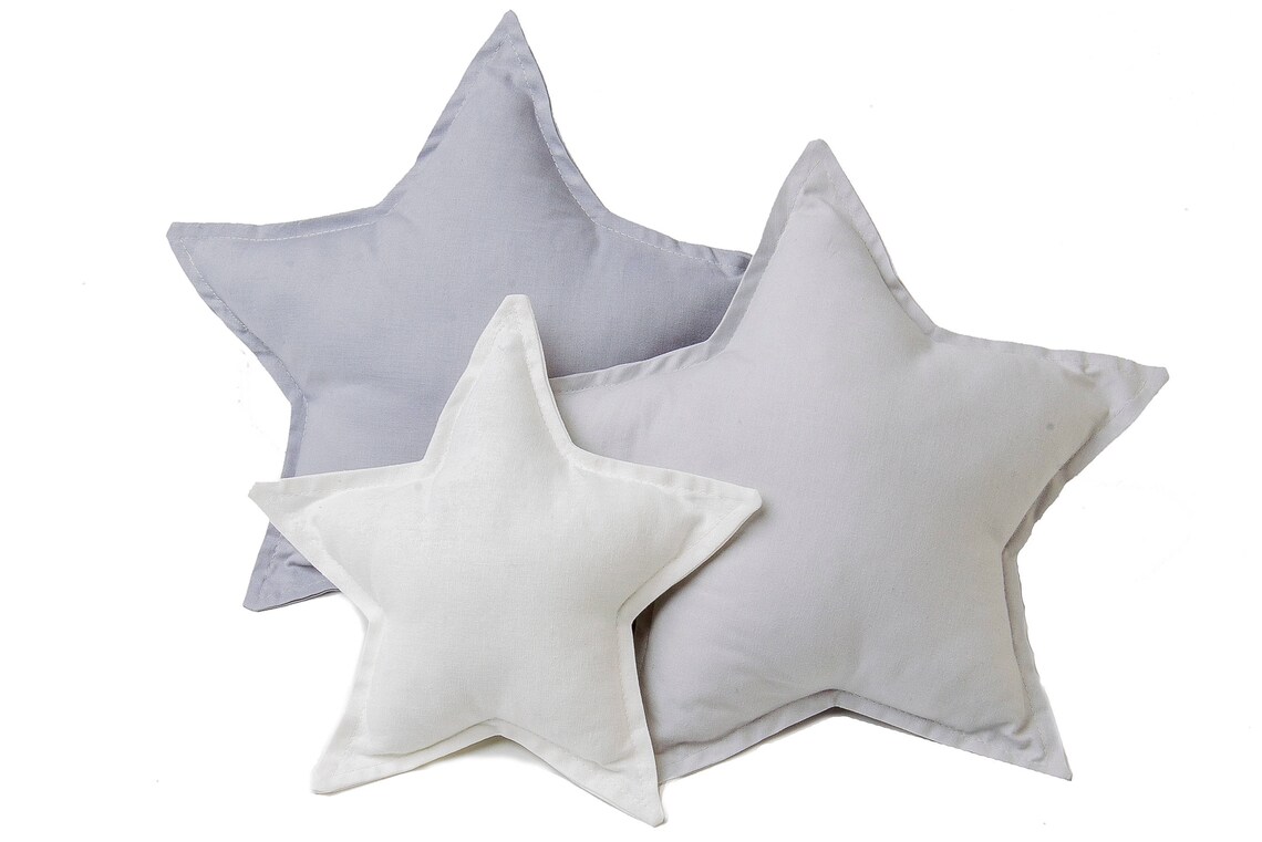 White Linen Star Pillow Star Cushion Star Shaped Pillow | Etsy