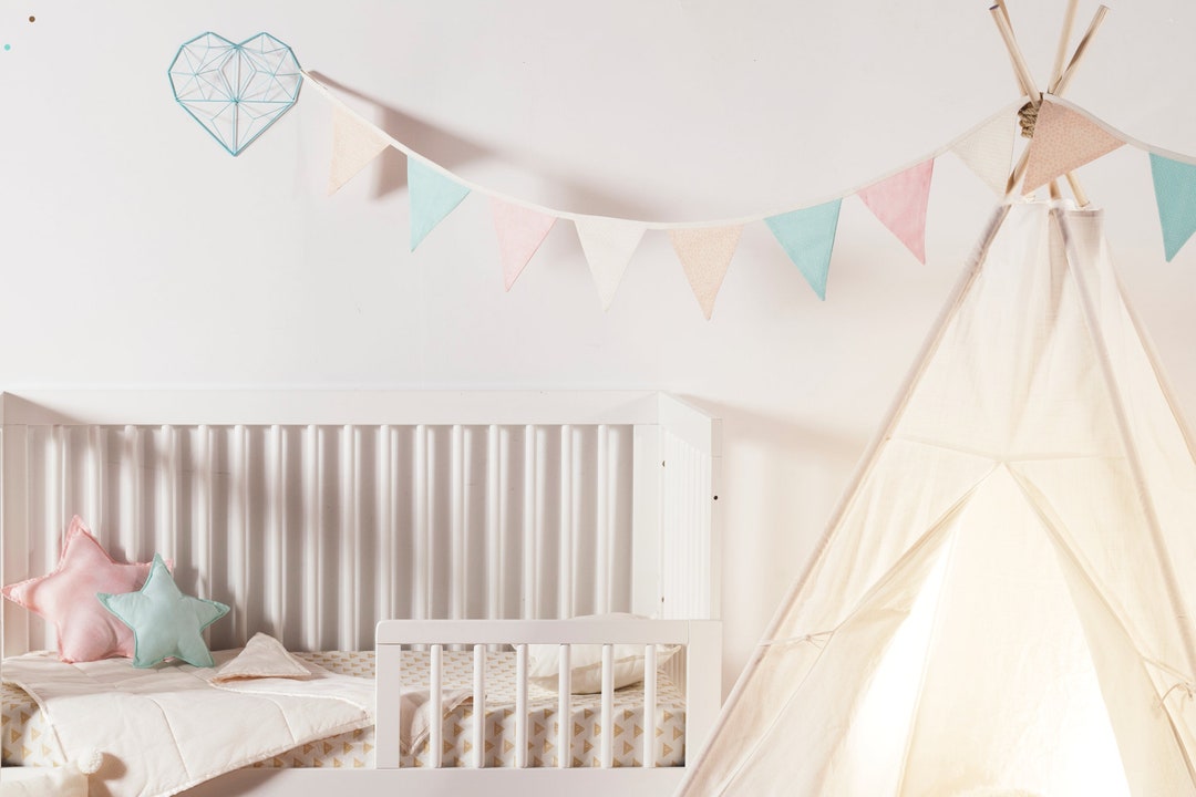 Pastel Flag Bunting Banner, Fabric Flag Banner, Flag Garland, Fabric ...