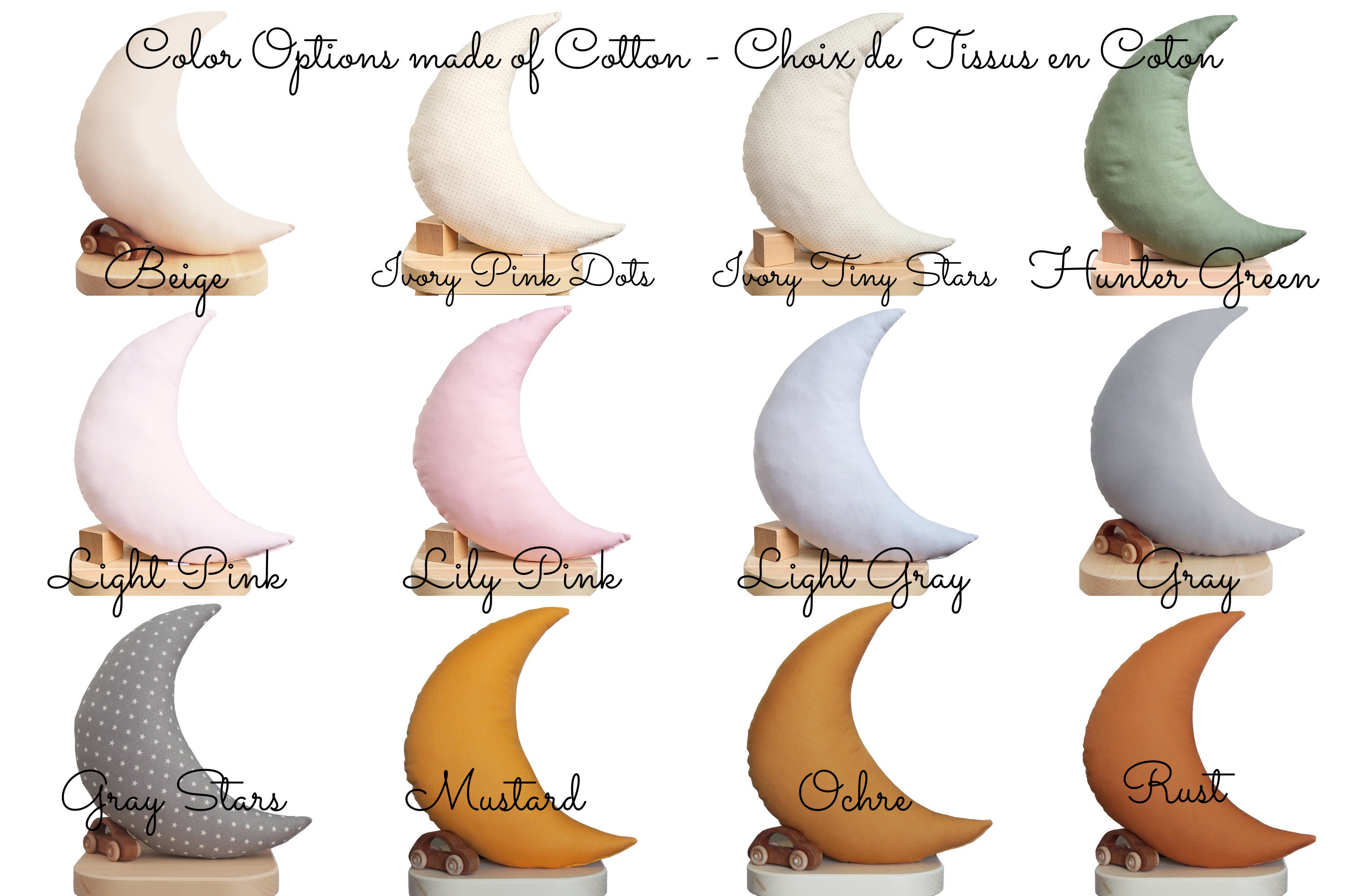 Ochre Moon Pillow White Gray Moon Shaped Pillow Star Pillow - Etsy UK