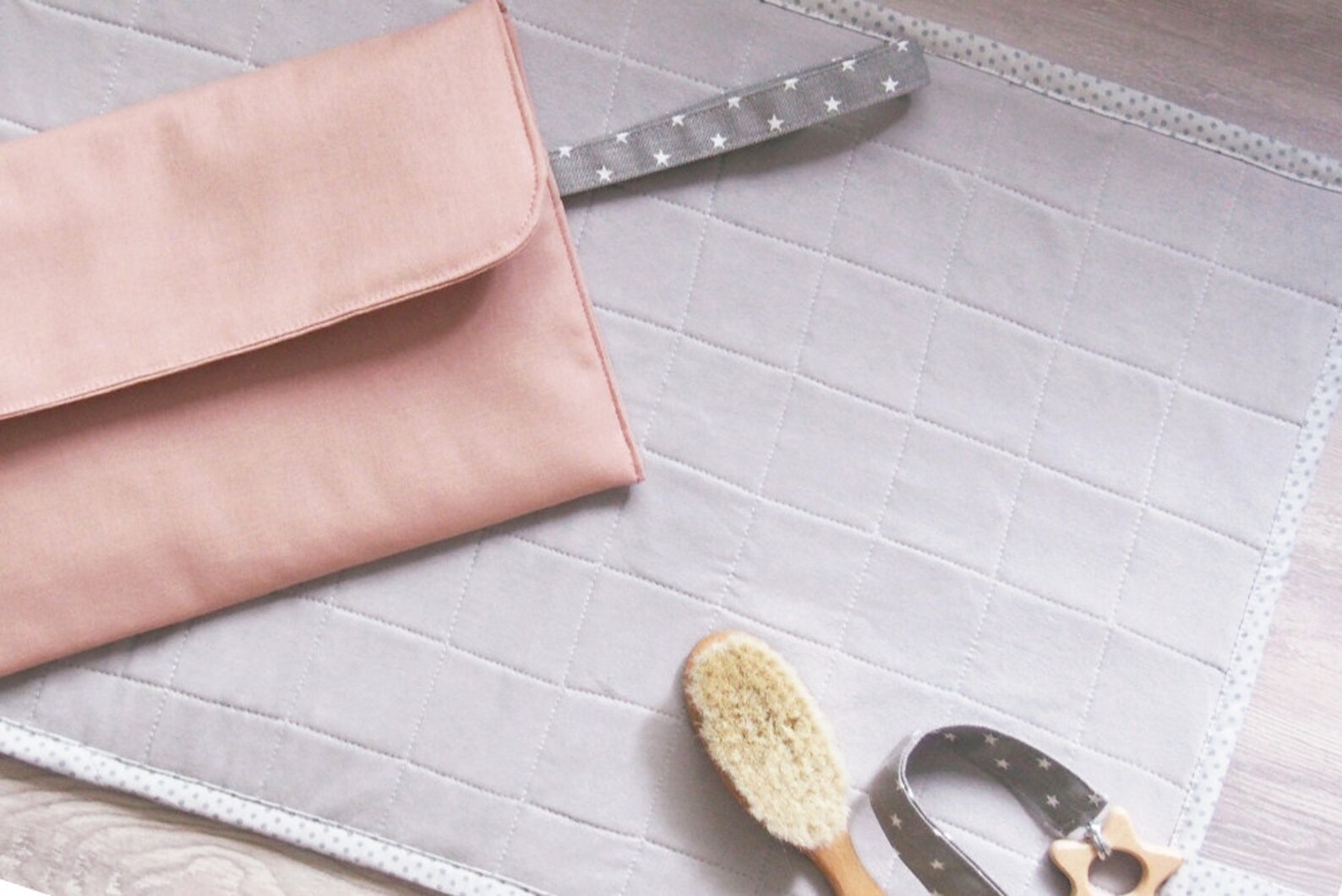 Pink Linen Diaper Clutch and Change Mat Travel Change Pad - Etsy