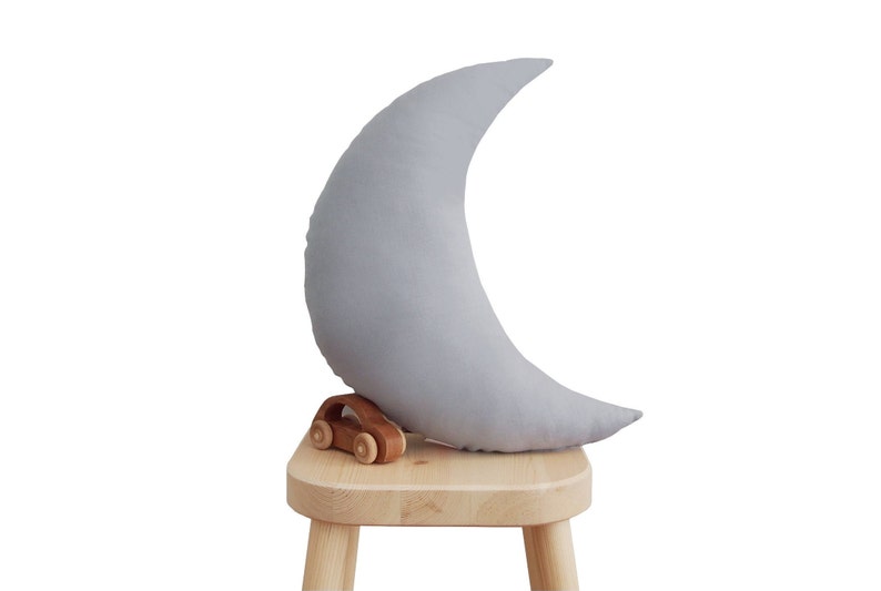 Gray Moon Pillow Moon Shaped Pillow Moon Cushion Moon - Etsy