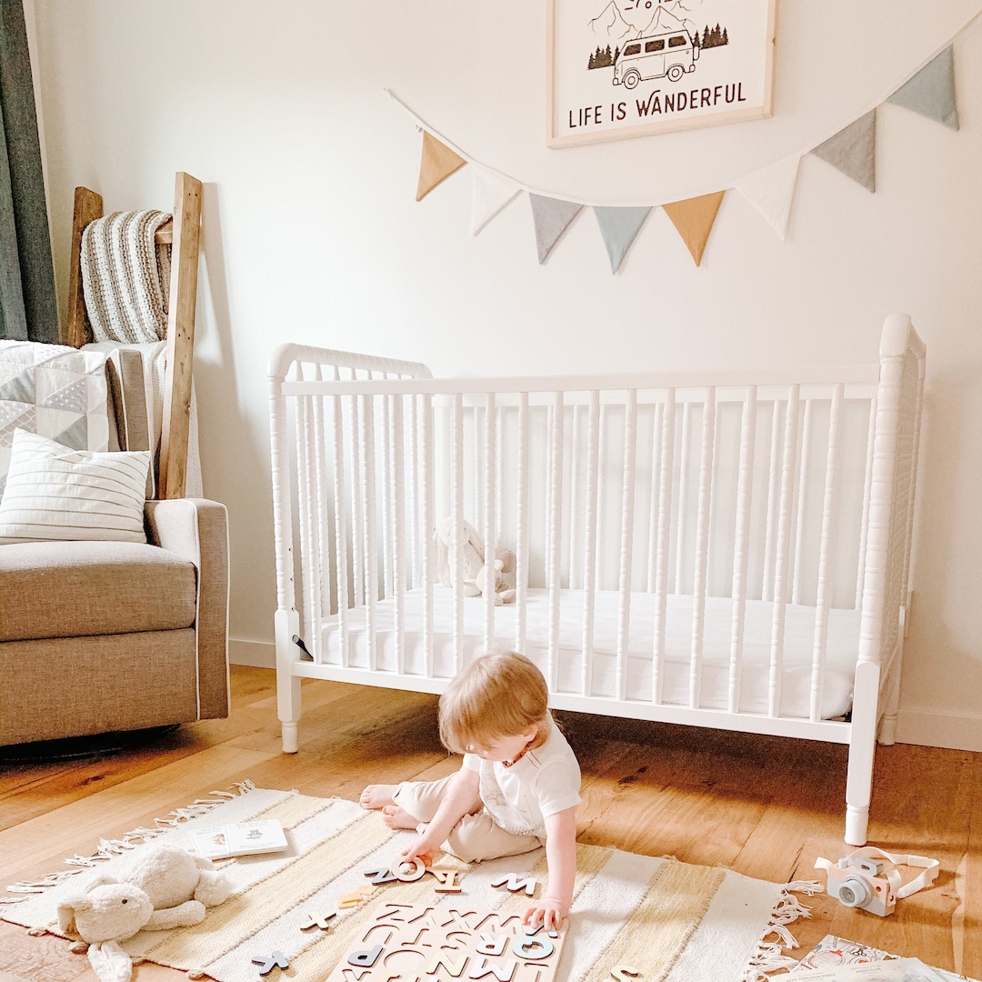 Blue Gray LINEN Flag Bunting Banner, Fabric Flag Garland, Fabric Flag ...