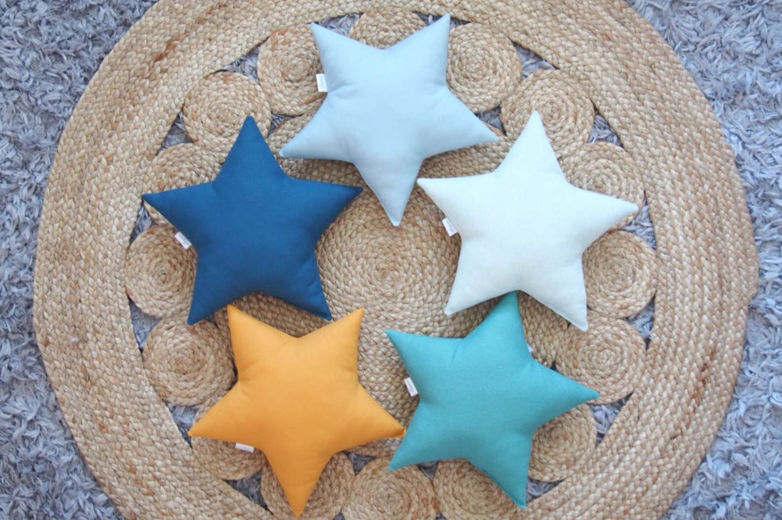 Mustard Star Pillow Blue Star Shaped Pillow Star Cushion - Etsy