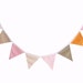 Pink Green Flag Bunting Banner, Fabric Flag Garland, Fabric Flag Banner ...