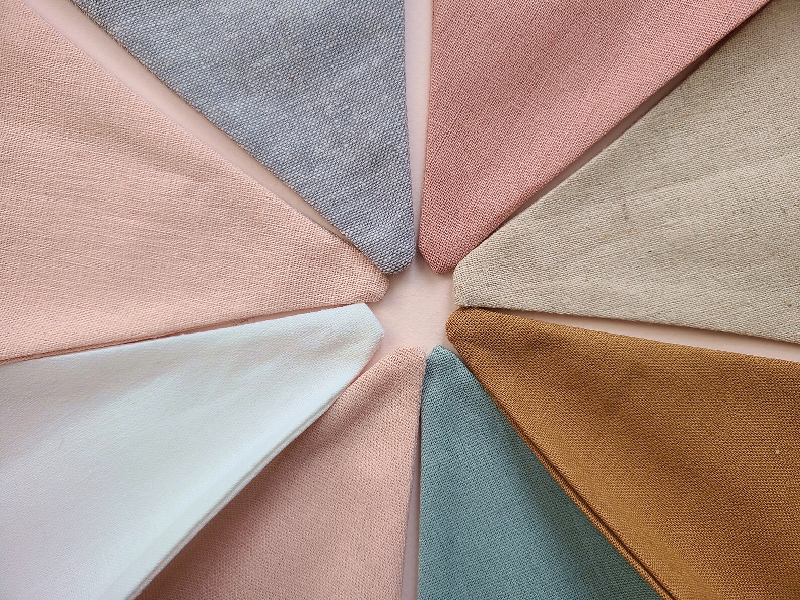 Pink Natural LINEN Flag Bunting Banner Fabric Flag | Etsy