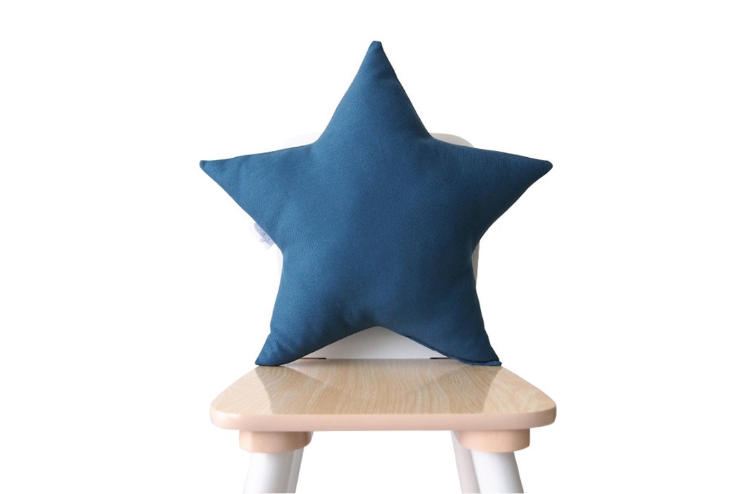 Teal Blue Star Pillow, Star Cushion, Star Shaped Pillow, Nursery ...