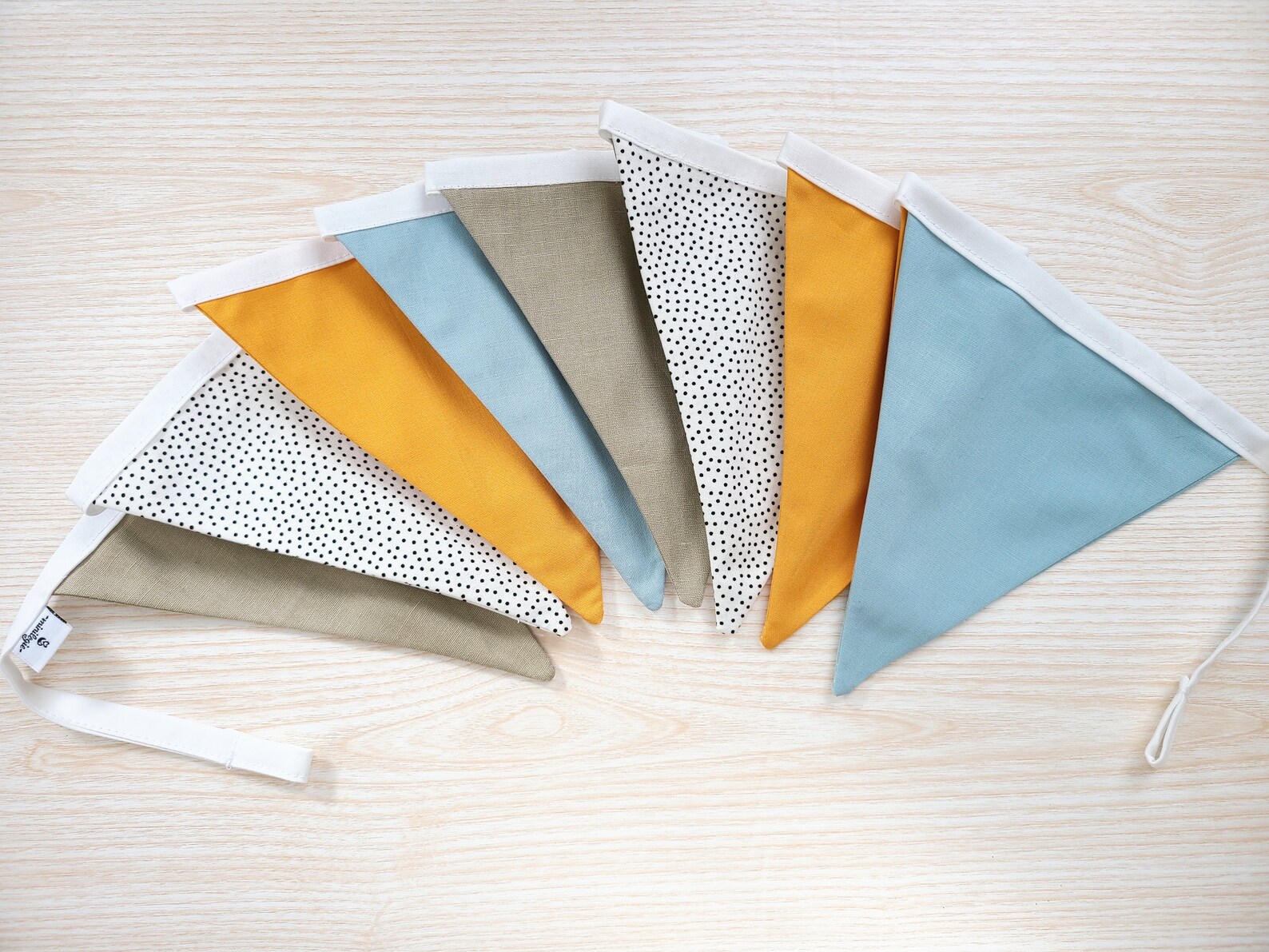 Green Mustard Flag Bunting Banner Fabric Flag Garland Fabric - Etsy