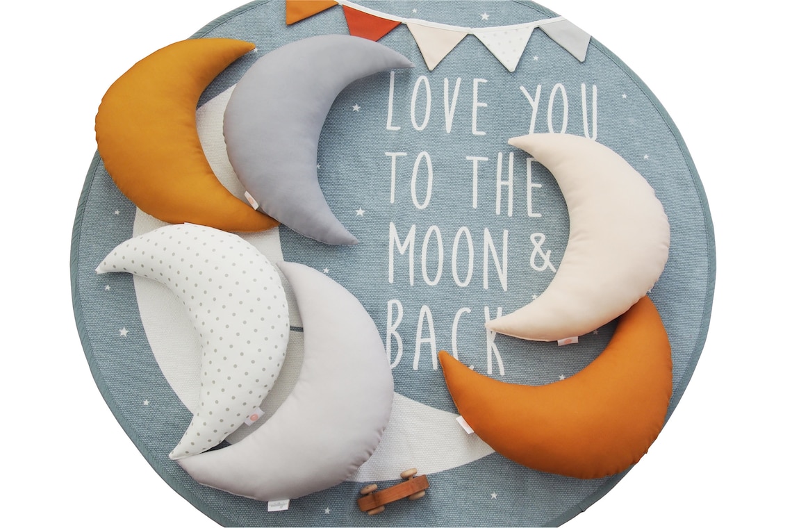 Gray Moon Pillow Moon Shaped Pillow Moon Cushion Moon - Etsy