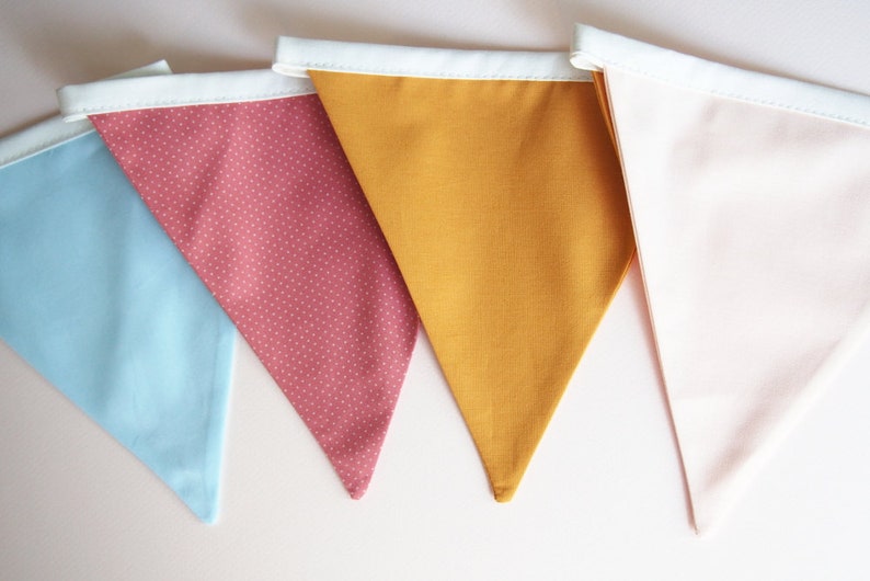 Mustard Flag Bunting Banner Fabric Flag Garland Fabric Flag | Etsy