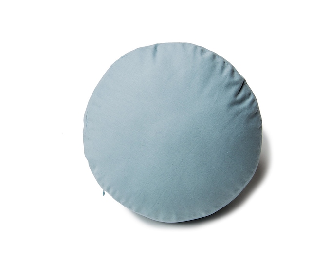 Modern Round Throw Pillow,blue Mint Round Cushion, Round Decorative ...