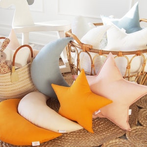 Beige Moon Pillow, Moon Shaped Pillow, Moon Cushion, Moon Throw Pillow ...