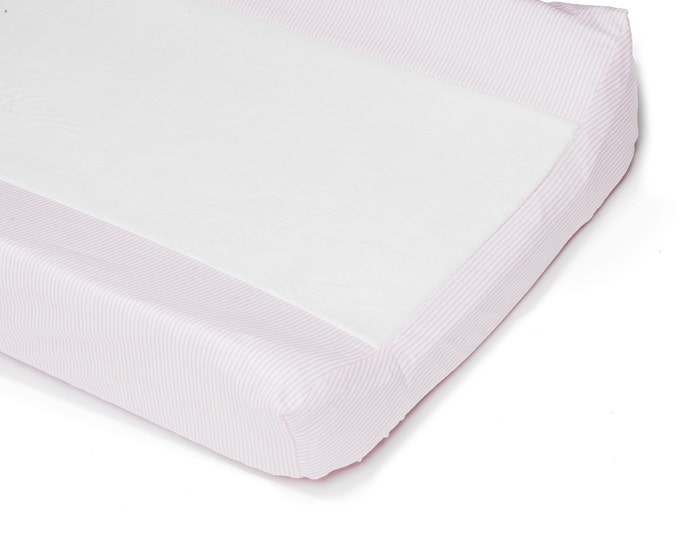 Changing Pad Cover, Pink Stripes Contoured Changing Cover, Minky Change ...