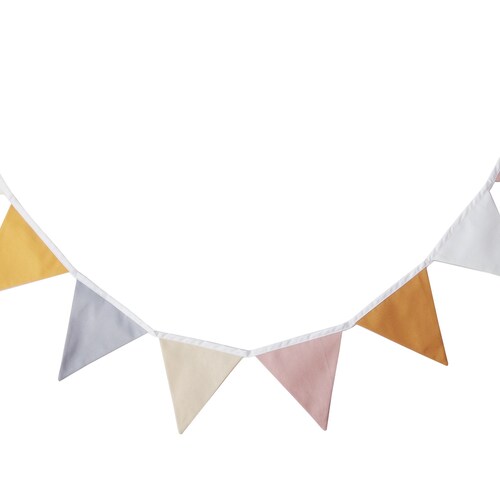 Blue Ochre Ivory Flag Bunting Banner Fabric Flag Garland - Etsy