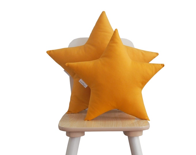 Mustard Star Pillow, Star Cushion, Star Shaped Pillow, Nursery Pillows ...