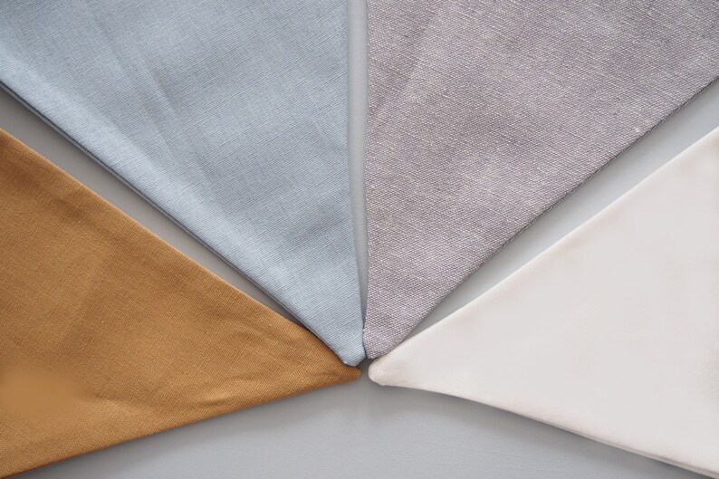 Blue Gray LINEN Flag Bunting Banner Fabric Flag Garland | Etsy