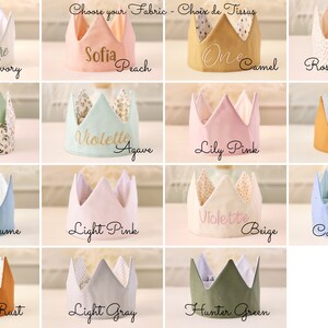 Ivory Personalized Birthday Crown, First Birthday Crown, Fabric Kids ...