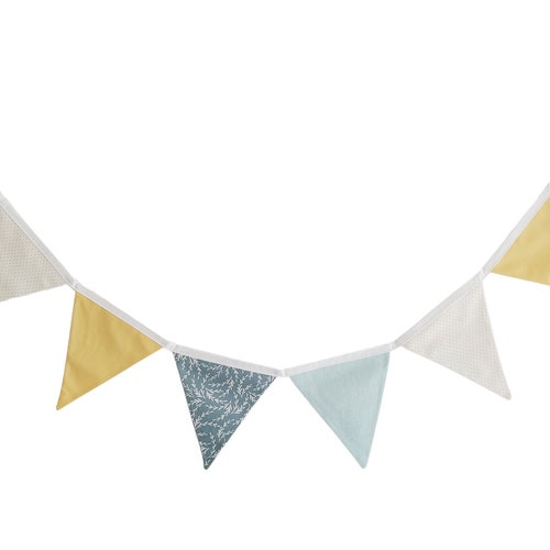 Green Mustard Flag Bunting Banner Fabric Flag Garland Fabric - Etsy