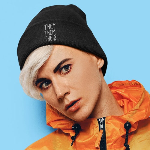 They Them Their Pronouns Transgender Trans Gift Hat Knit - Etsy