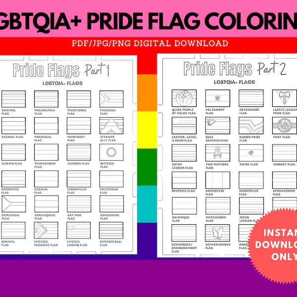Pride Flag Coloring - Etsy
