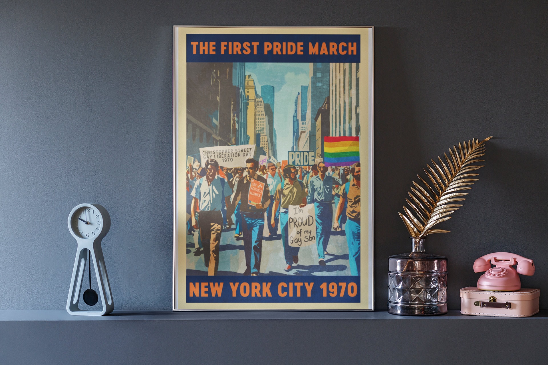 Vintage the First Pride March NYC Art Poster: New York City 1970 LGBTQ+ ...