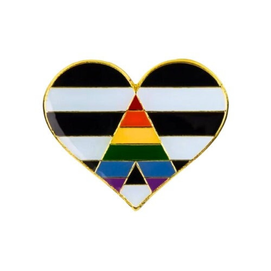 Straight Ally Heart Pride Flag Pins | Enameled LGBTQ Supporter Ally ...